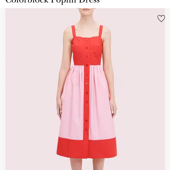 kate spade | Dresses | Kate Spade New York Colorblock Red Lave Poplin ...